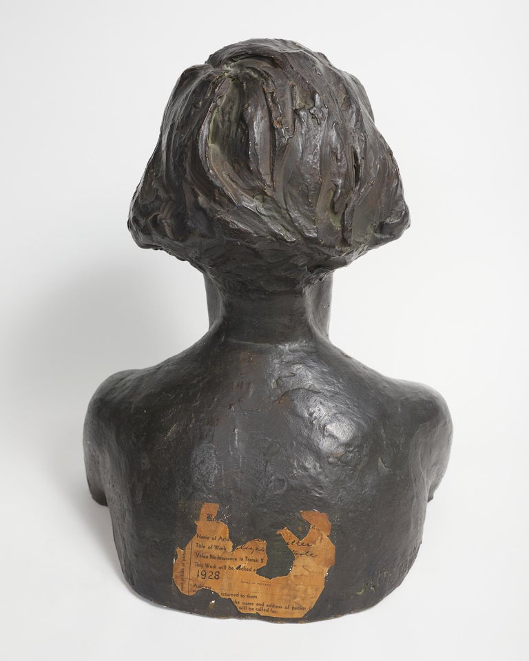 Patinated Plaster Bust of Woman by Herbert McRae Miller For Sale at 1stDibs