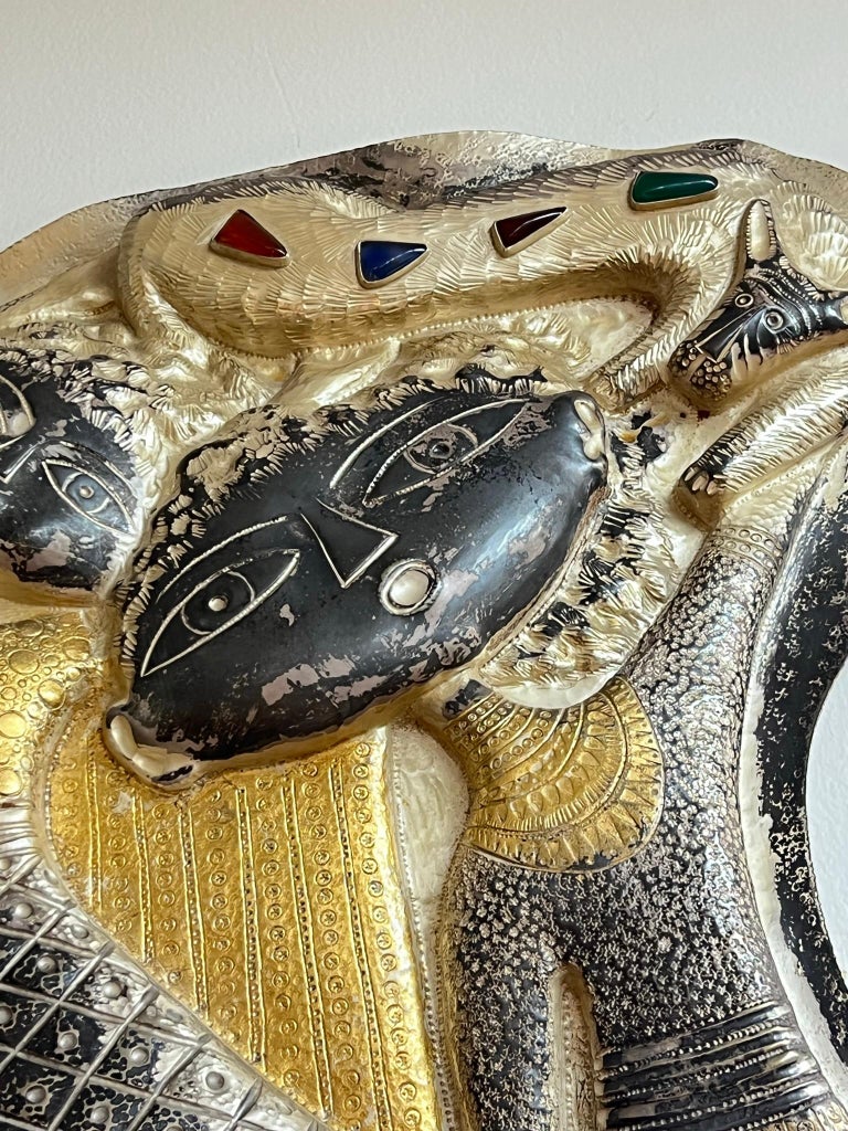 Patinated Silver Figural Plaque by Roberto Ceccherini from 1963 For ...