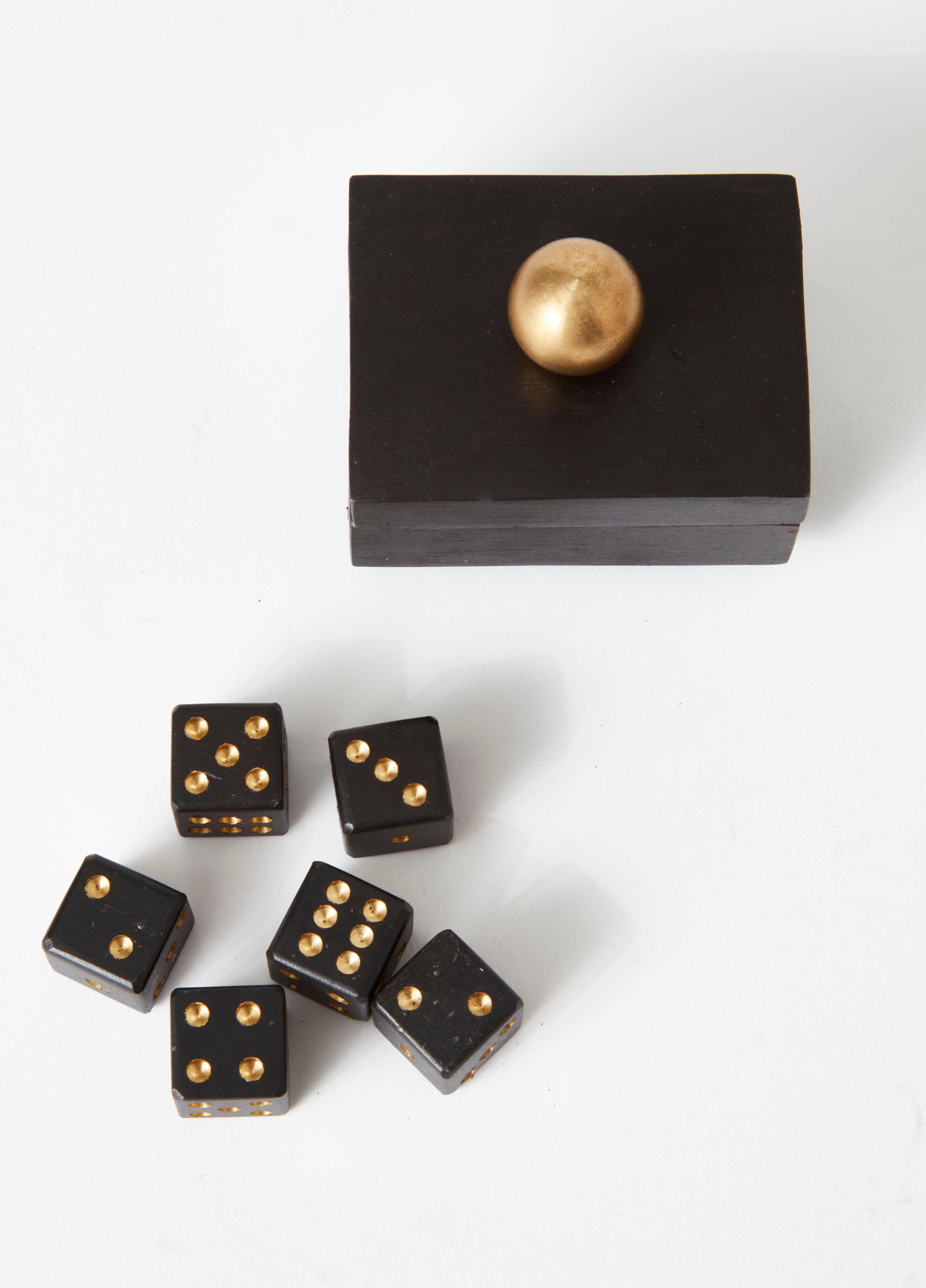 Patinated Steel and Brass Dice Box For Sale at 1stDibs | dice case