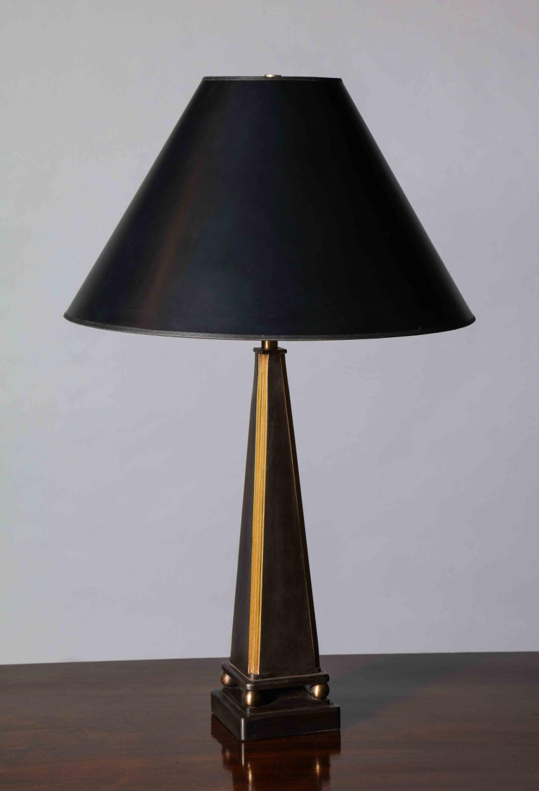 Contemporary Neoclassical 'Obelisk' Table Lamp with Gold Detailing For ...