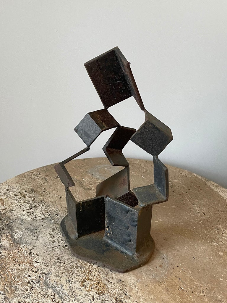 Patinated Steel Modernist Sculpture For Sale at 1stDibs