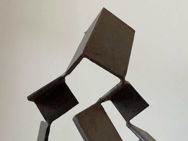 Patinated Steel Modernist Sculpture For Sale at 1stDibs