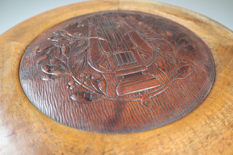 Patinated Victorian Era Walnut Adjustable Harp Stool with Original ...