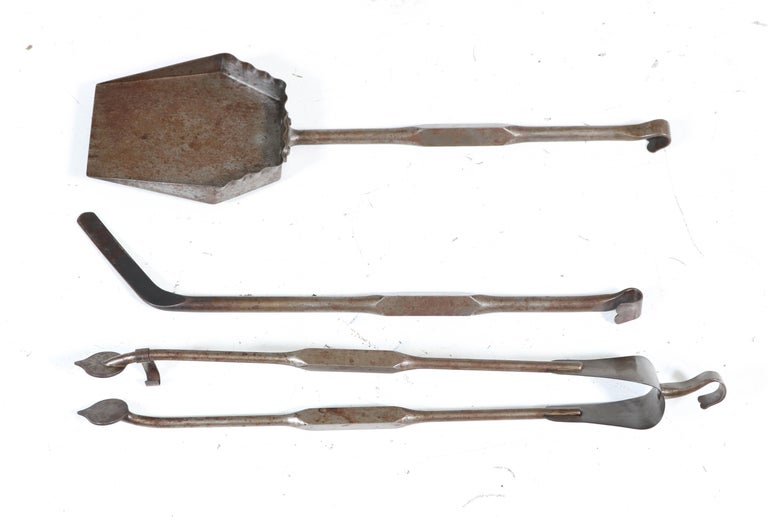Patinated Wrought Iron Art Deco Amsterdam School Fireplace Tools, 1920s ...