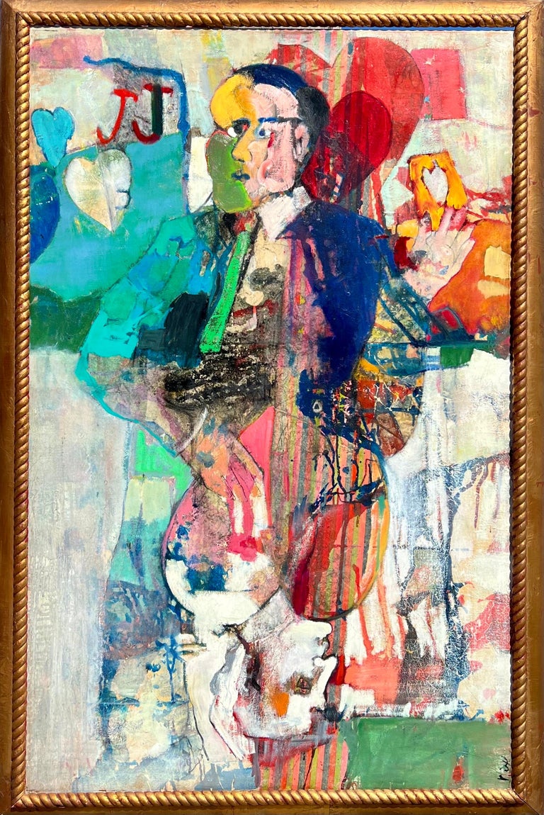 Patricia Nix - Large Figurative Abstract Collage Oil Painting Texas ...