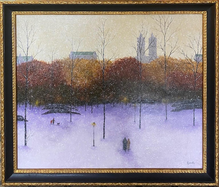 Patrick Antonelle - Winter Stroll, Central Park West, original 20x24 ...