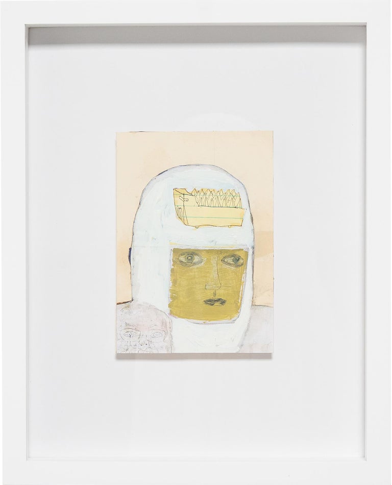 Patrick Fitzgerald - "Denizen No. 21," Oil paint and collage on paper ...