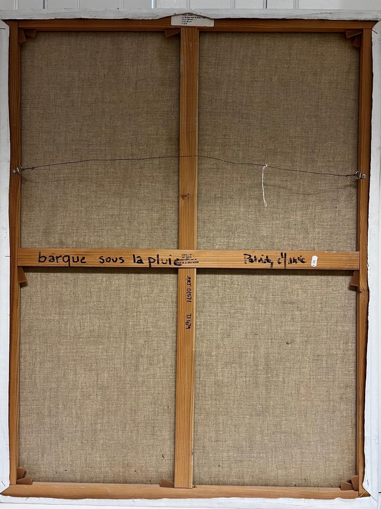 Patrick Marie - Huge French Impressionist Oil Painting Wooden Punt Boat ...