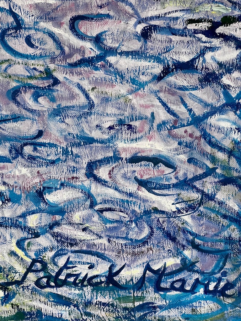 Patrick Marie - Huge French Impressionist Oil Painting Wooden Punt Boat ...