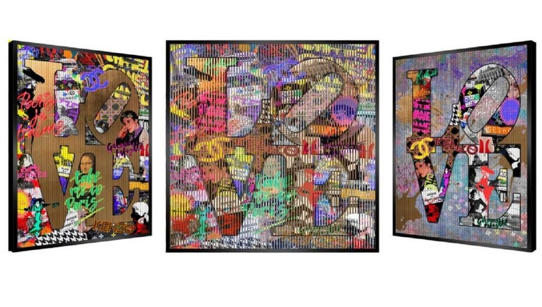 Patrick Rubinstein - Au Charme Parisien, color print with gold leaf, 2019, pop art, 4'6'' at 1stDibs