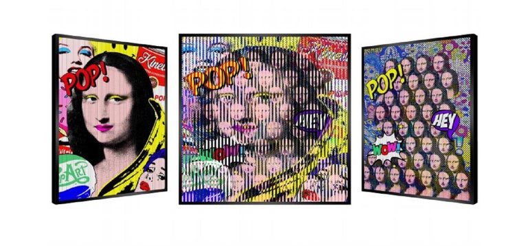 Patrick Rubinstein - Pop Mona, print, 2020, contemporary pop kinetic art, 27 inches by ...