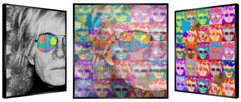 Patrick Rubinstein - Warhol Not War, impression en couleur, 2019, pop art cinétique contemporain ...