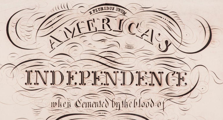 Patriotic Calligraphy with Revolutionary War References at 1stDibs ...