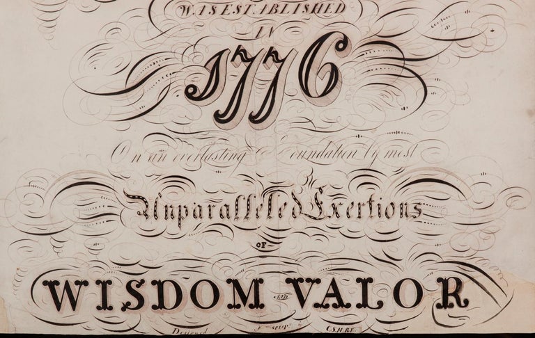 Patriotic Calligraphy with Revolutionary War References at 1stDibs ...
