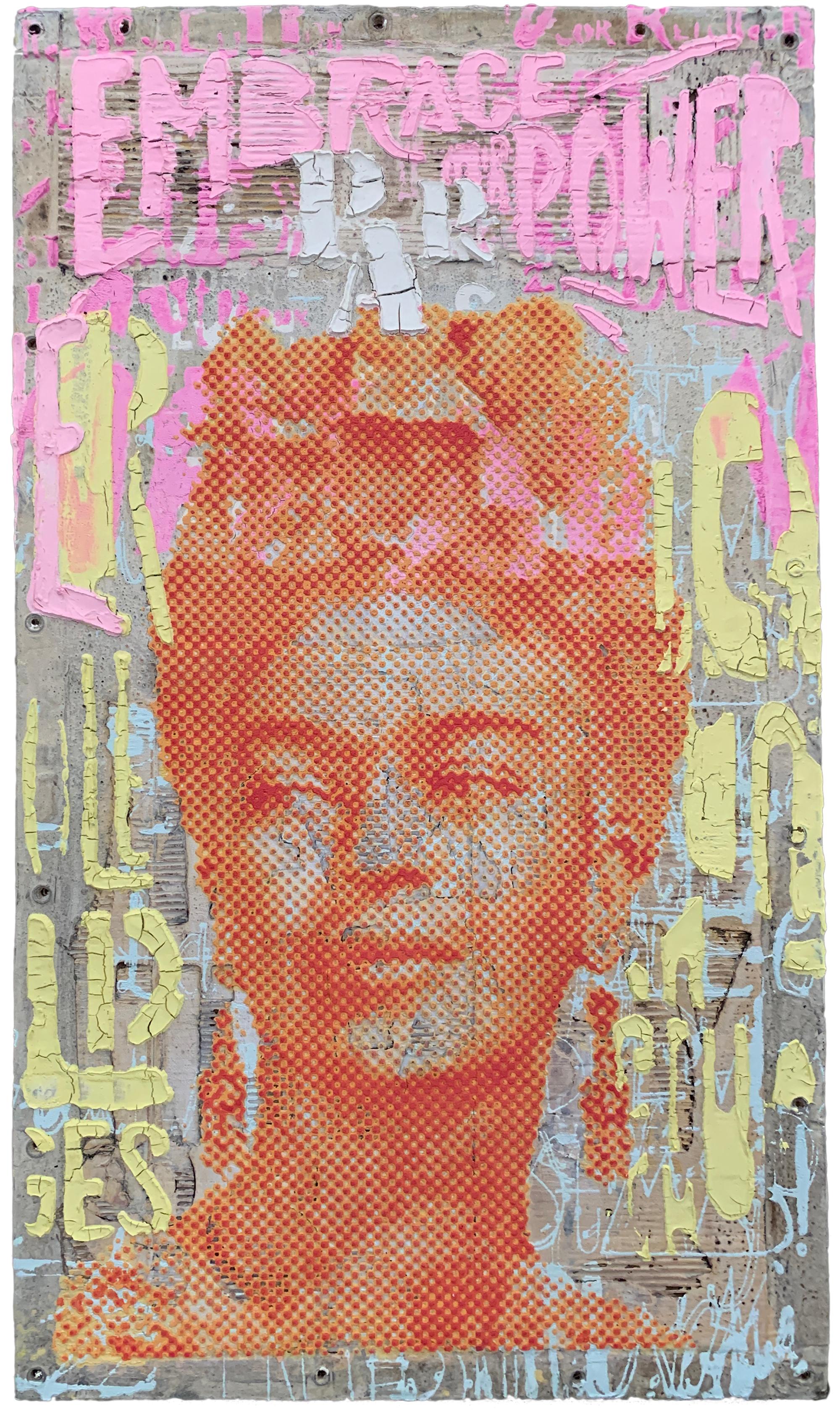 Patrizia Casagranda - 'Purple Neon Empowerment' Sculptural Dot Painting ...