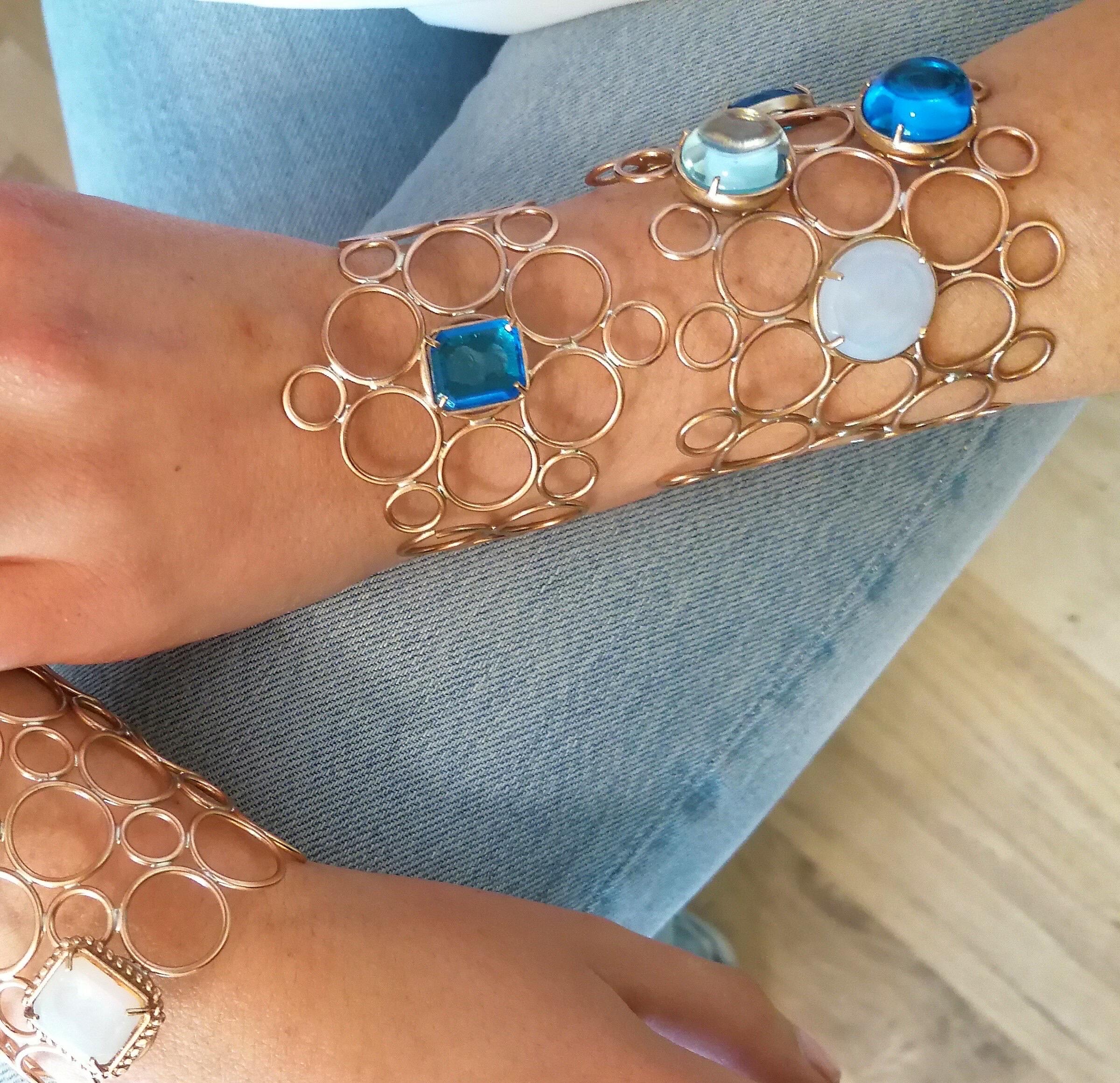 Patrizia Daliana Rigid bracelet in 24KT gilded bronze For Sale at 1stDibs