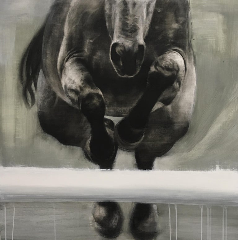 Patsy McArthur - Head On, realistic dynamic horse painting on wooden ...