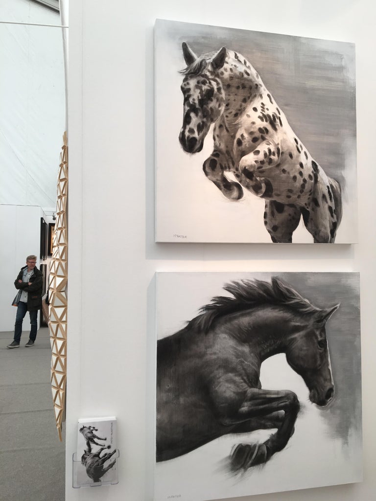 Patsy McArthur - Powder Boy, Horse Drawing, Charcoal, gesso and acrylic wooden panel. at 1stDibs