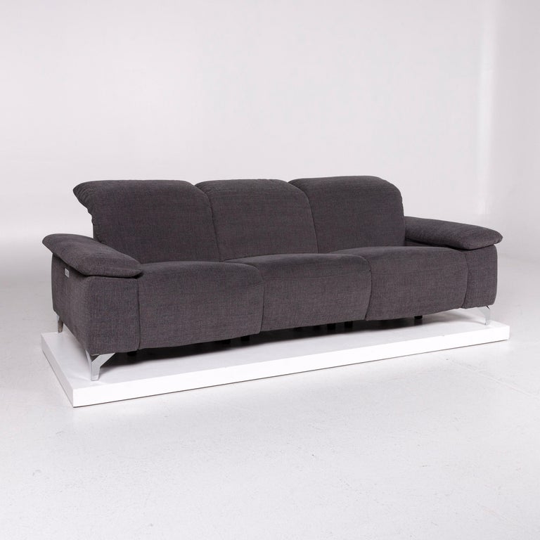Pattern Ring Fabric Sofa Gray Three-Seat Function Relax Function Couch ...