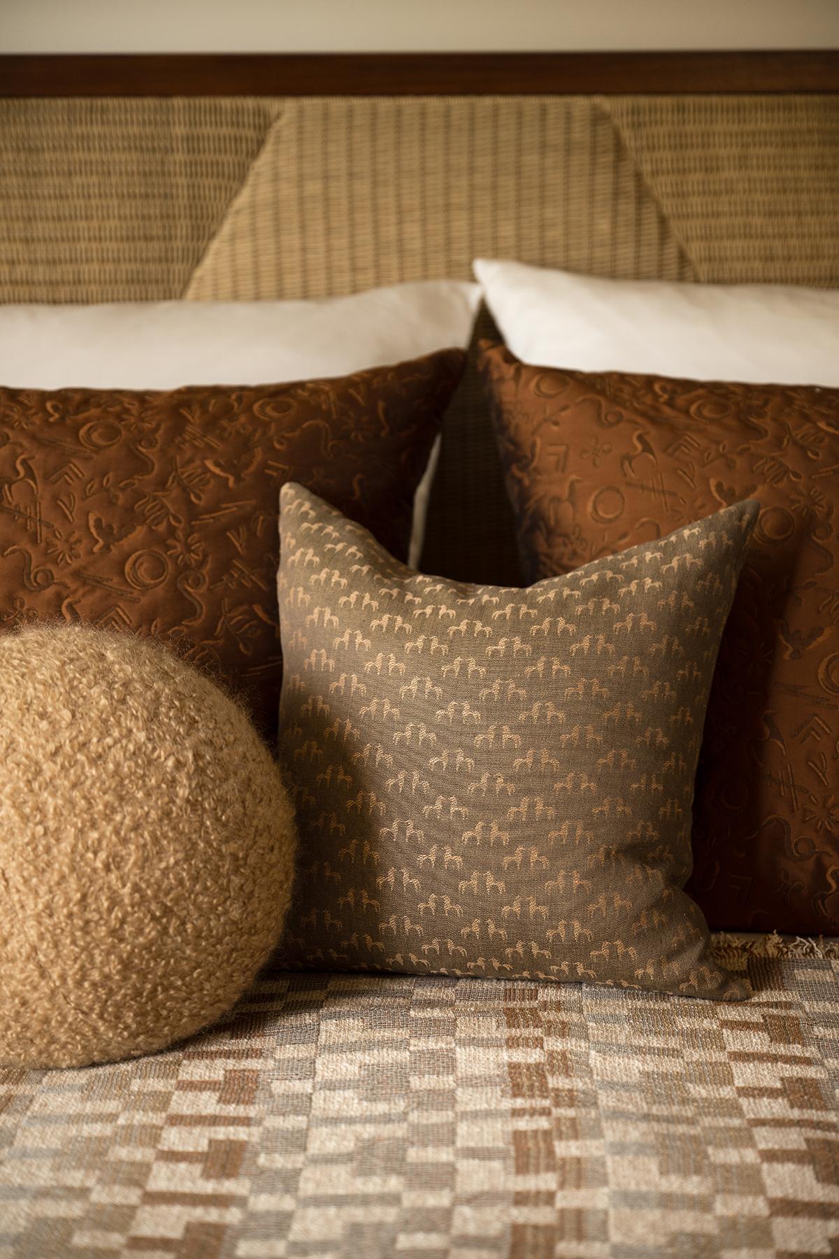 Patterned Woven Cotton Bedspread by Folk Textiles (Esme / Rust) For ...