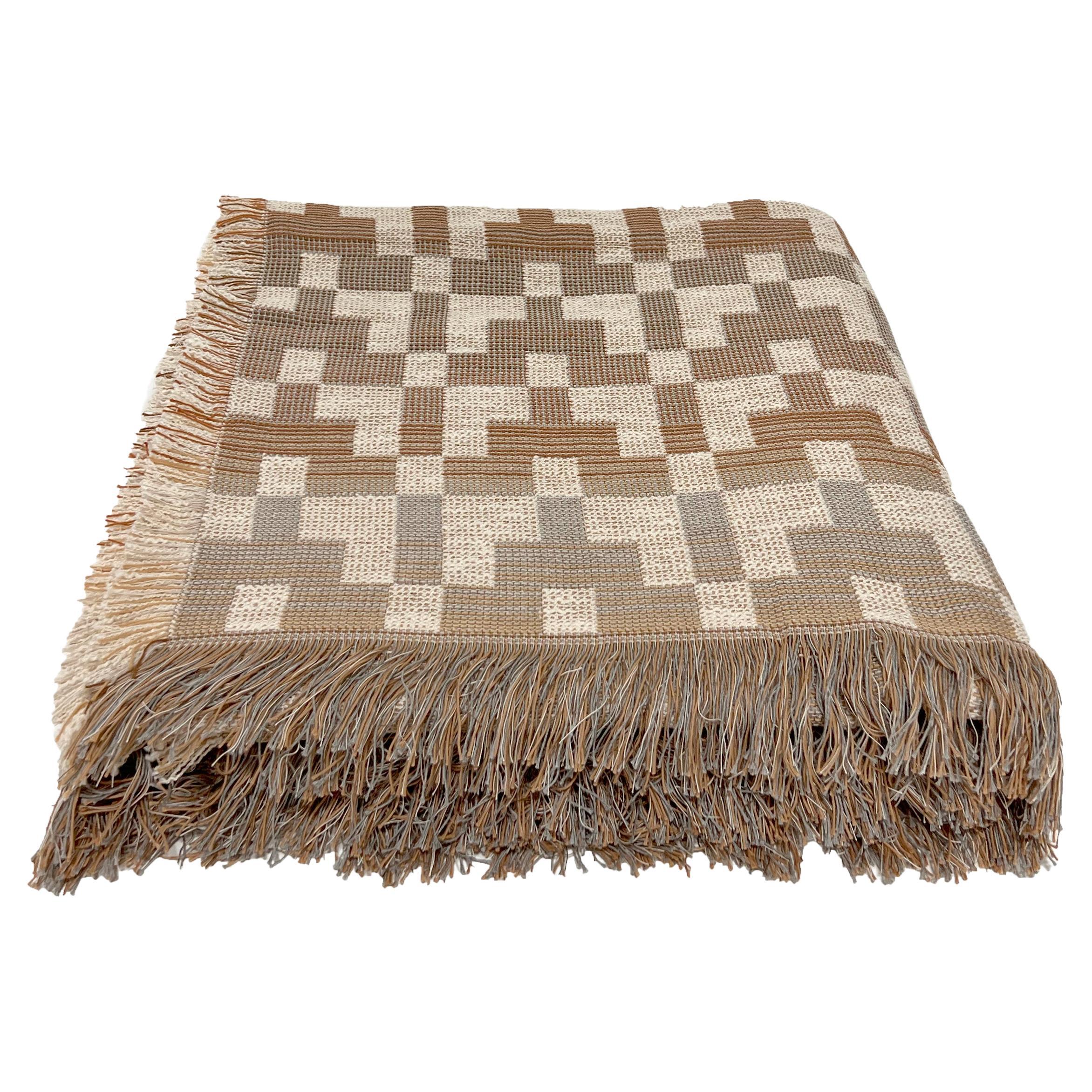 Patterned Woven Cotton Bedspread by Folk Textiles (Willa / Sand) For ...