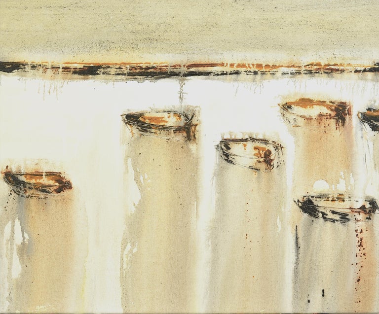 PATTERSON, Yendris - Patterson boats in the sea. acrylic canvas ...