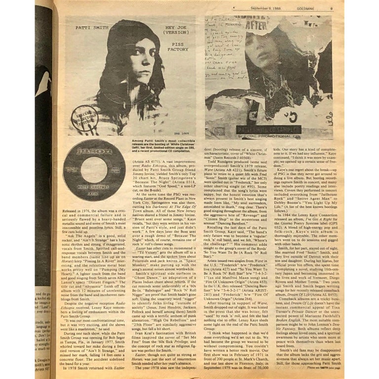 Patti Smith ‘Goldmine’ 1988 'Vintage Patti Smith' at 1stDibs