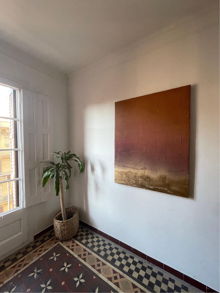 Pau Escat - ABSTRACT Painting Texture Terracota and gold color by ...