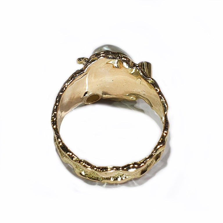 Paul Amey Signature Molten Edge, 18k Gold, Blue Enamel, Pearl and ...