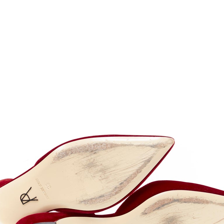 PAUL ANDREW Rhea red velvet sling back point toe flats EU38 For Sale at ...