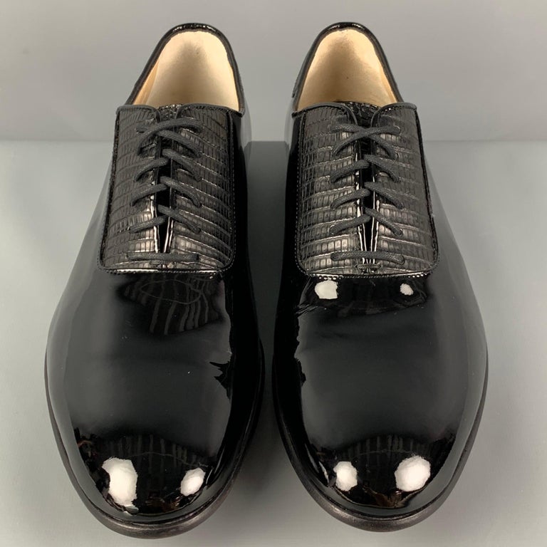 PAUL ANDREW Size 10 Black Leather Lace Up Shoes For Sale at 1stDibs ...