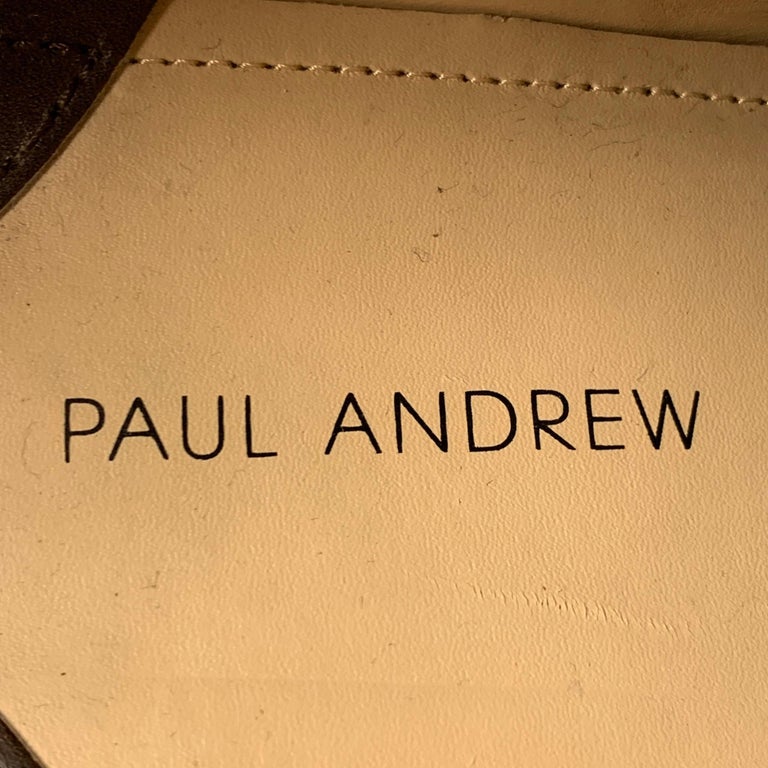 PAUL ANDREW Size 10 Brown Black Antique Leather Lace Up Shoes For Sale ...