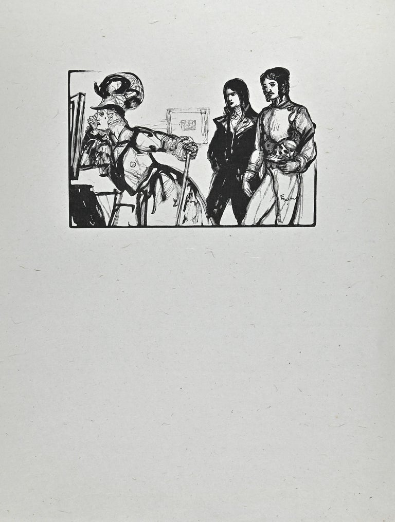 Paul Baudier - Aristocrat Watching An Artwork - Original Woodcut by ...