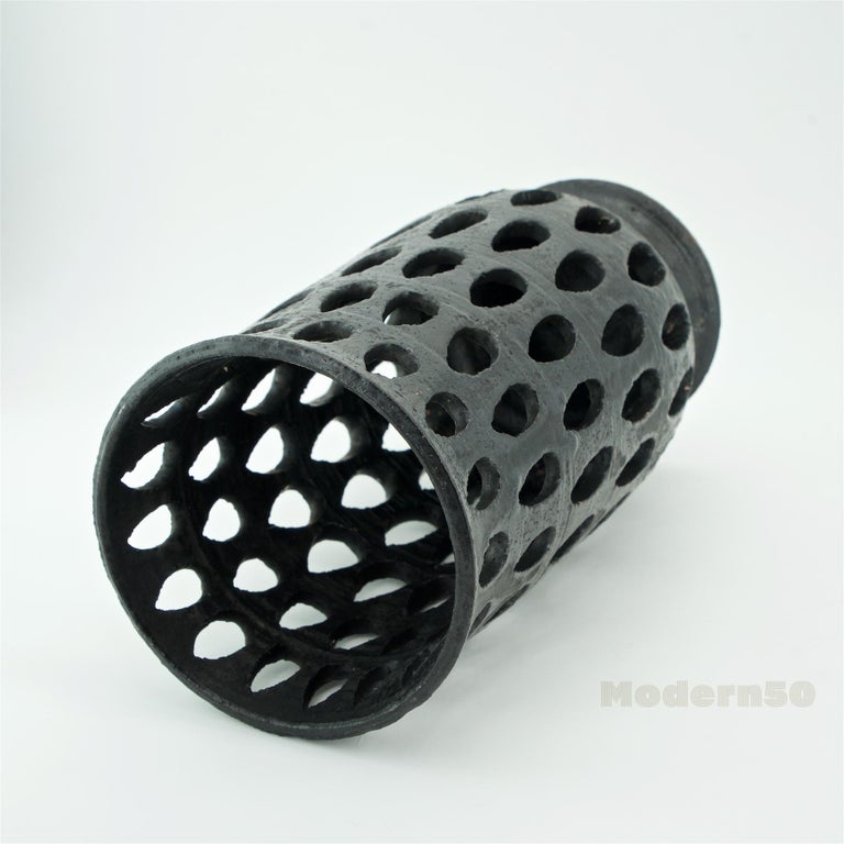 Paul Bellardo Teardrop Perforated Studio Pottery Sculptural Vase For ...