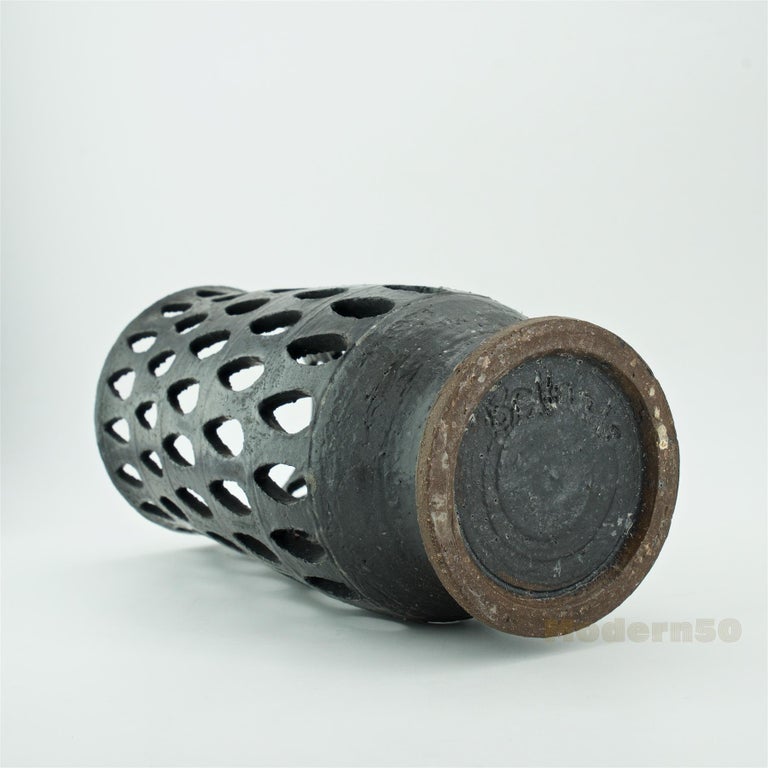 Paul Bellardo Teardrop Perforated Studio Pottery Sculptural Vase For ...