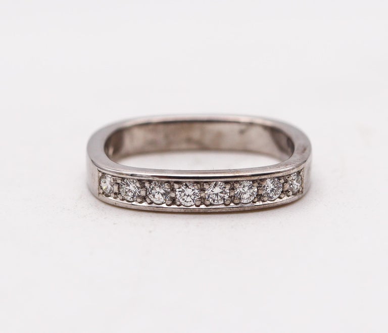 Paul Binder 1970 Swiss Square Eternity Ring In 18Kt white Gold With VS ...