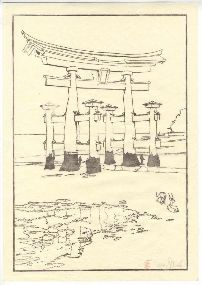 Paul Binnie - Paul Binnie, Miyajima, Torii, Japanese Keyblock Print ...