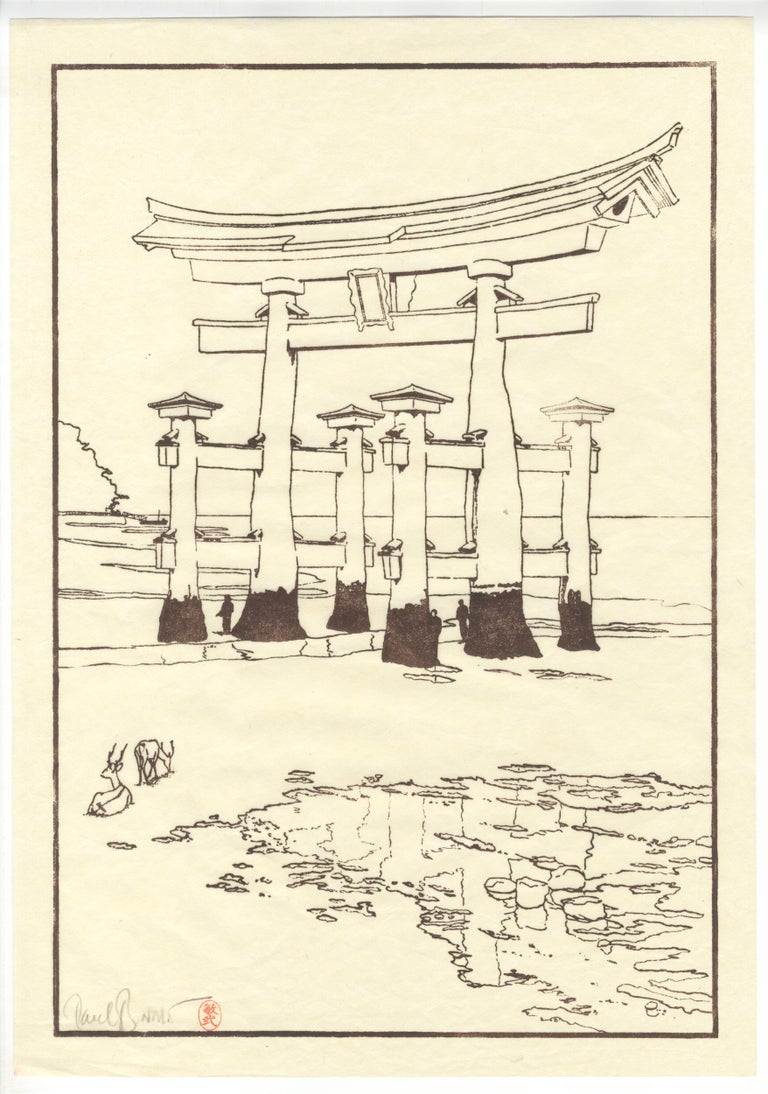 Paul Binnie - Paul Binnie, Miyajima, Torii, Japanese Keyblock Print ...