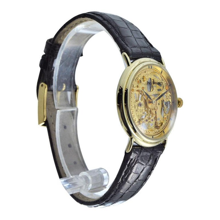 Paul Breguette 14 Karat Solid Gold Unique Skeleton Watch at 1stDibs ...