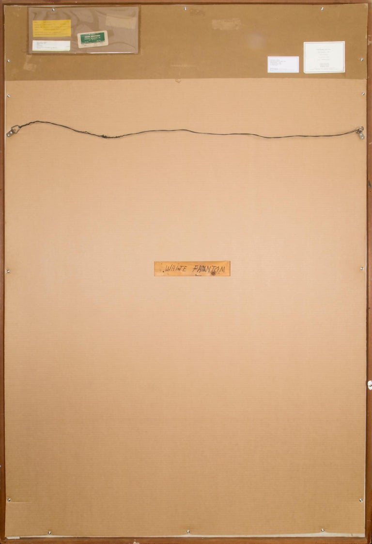 Paul Burlin - White Phantom, Large Vertical 1960s Signed Abstract Oil ...