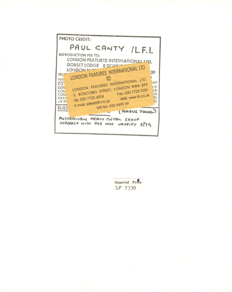 Paul Canty - Angus Young Rocking Out Vintage Original Photograph For ...