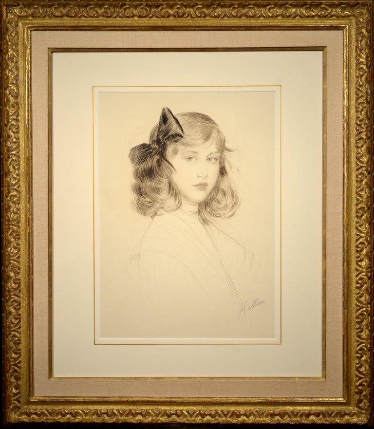 Paul César Helleu - Girl With a Bow at 1stDibs