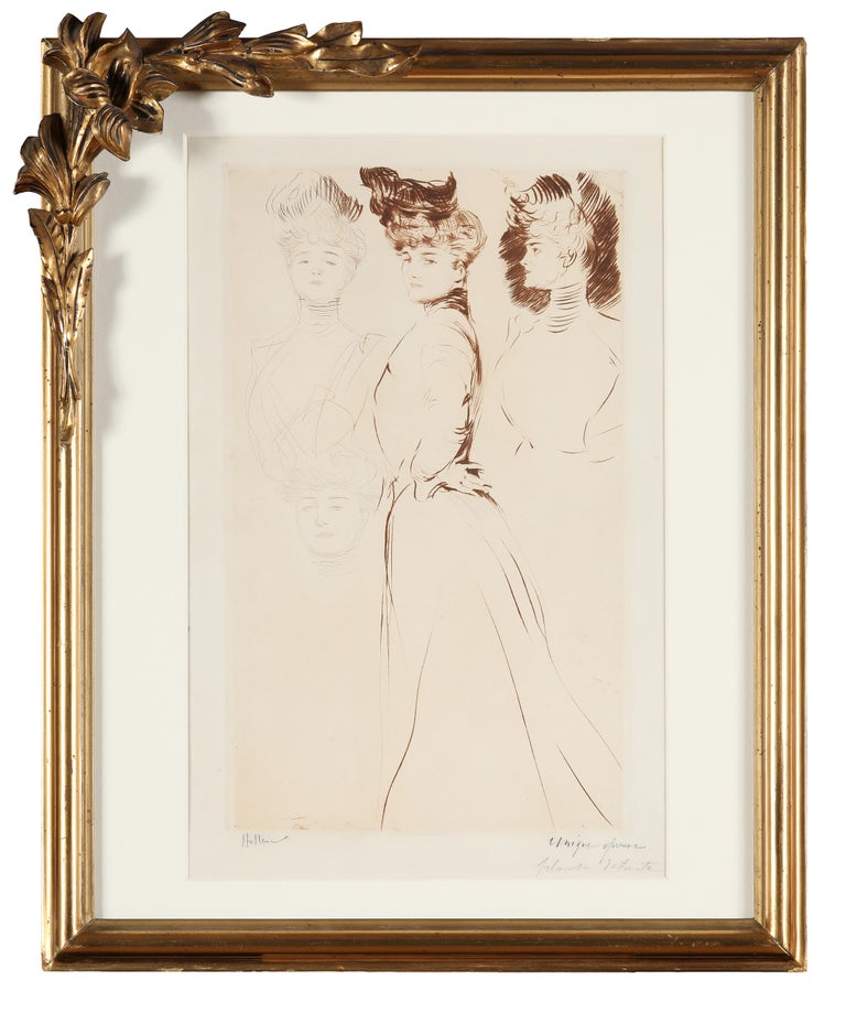 Paul César Helleu - Paul César Helleu, "4 studies of women" , Etching ...