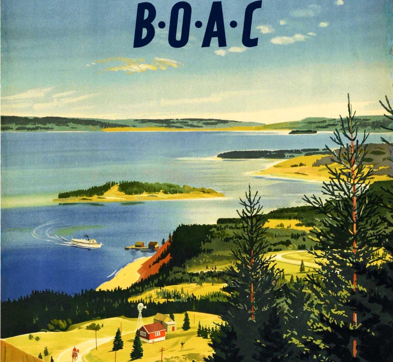 Paul Chater - Original Vintage Travel Poster Fly Canada BOAC Airline ...