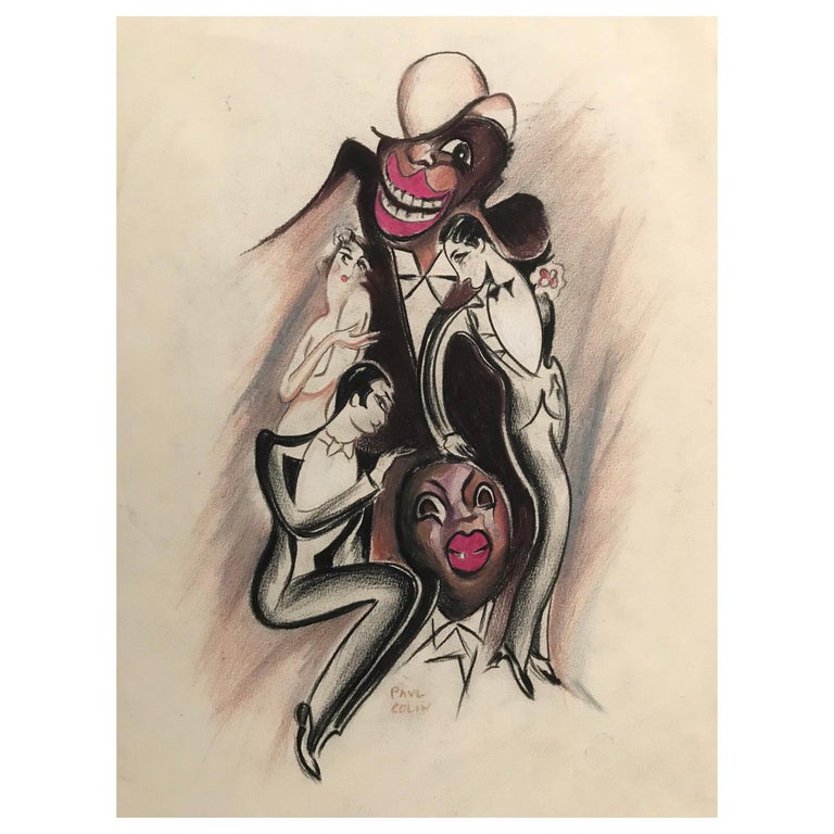 Paul Colin, Original drawing, Musicians and Singers For Sale at 1stDibs