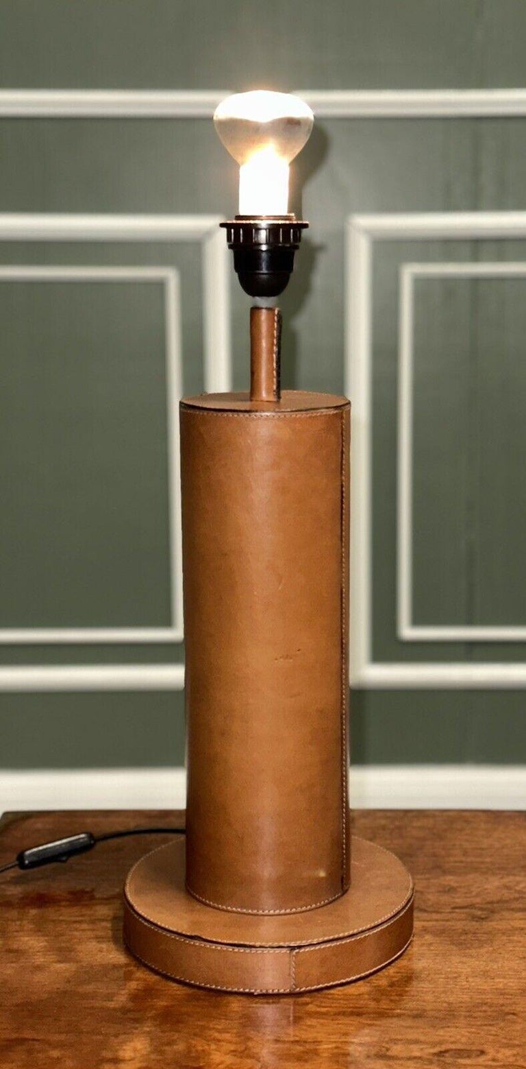 Paul Dupre-Lafon Style Art Deco Leather Desk Lamp For Sale at 1stDibs