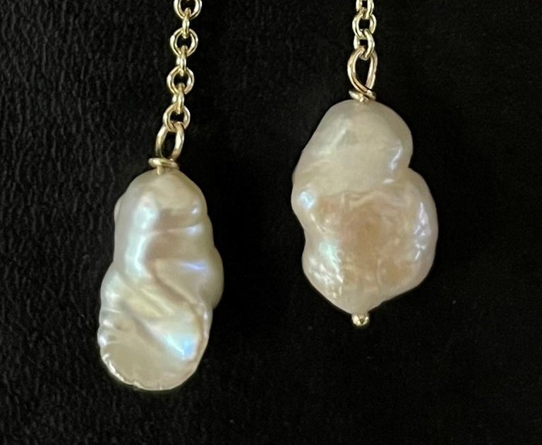 Paul Eaton Sculpted Sterling Spaniel Head with Two Gold Pearl Drops and ...