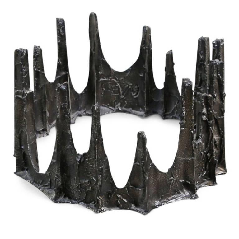 Paul Evans Brutalist Sculpted Bronze Stalagmite Table, Signed and Dated ...