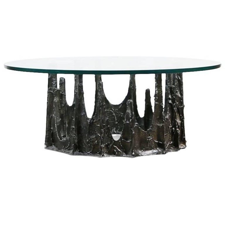 Paul Evans Brutalist Sculpted Bronze Stalagmite Table, Signed and Dated ...
