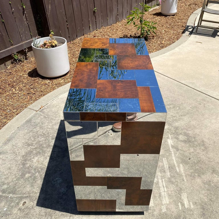 Paul Evans Flip Top Cityscape Bar Cabinet For Sale at 1stDibs